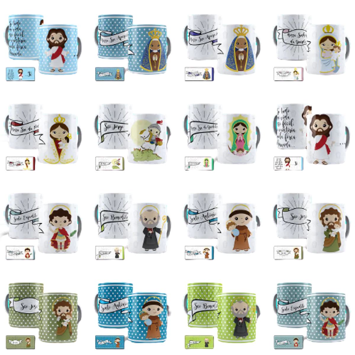 40 Artes para Caneca Estampas Santinhos Santos Catolico E... | Studio Booby