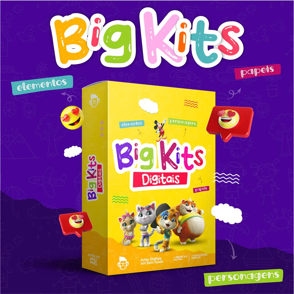 Big Kit Digitais Personagens Imagens Sem Fundos Png | Studio Booby