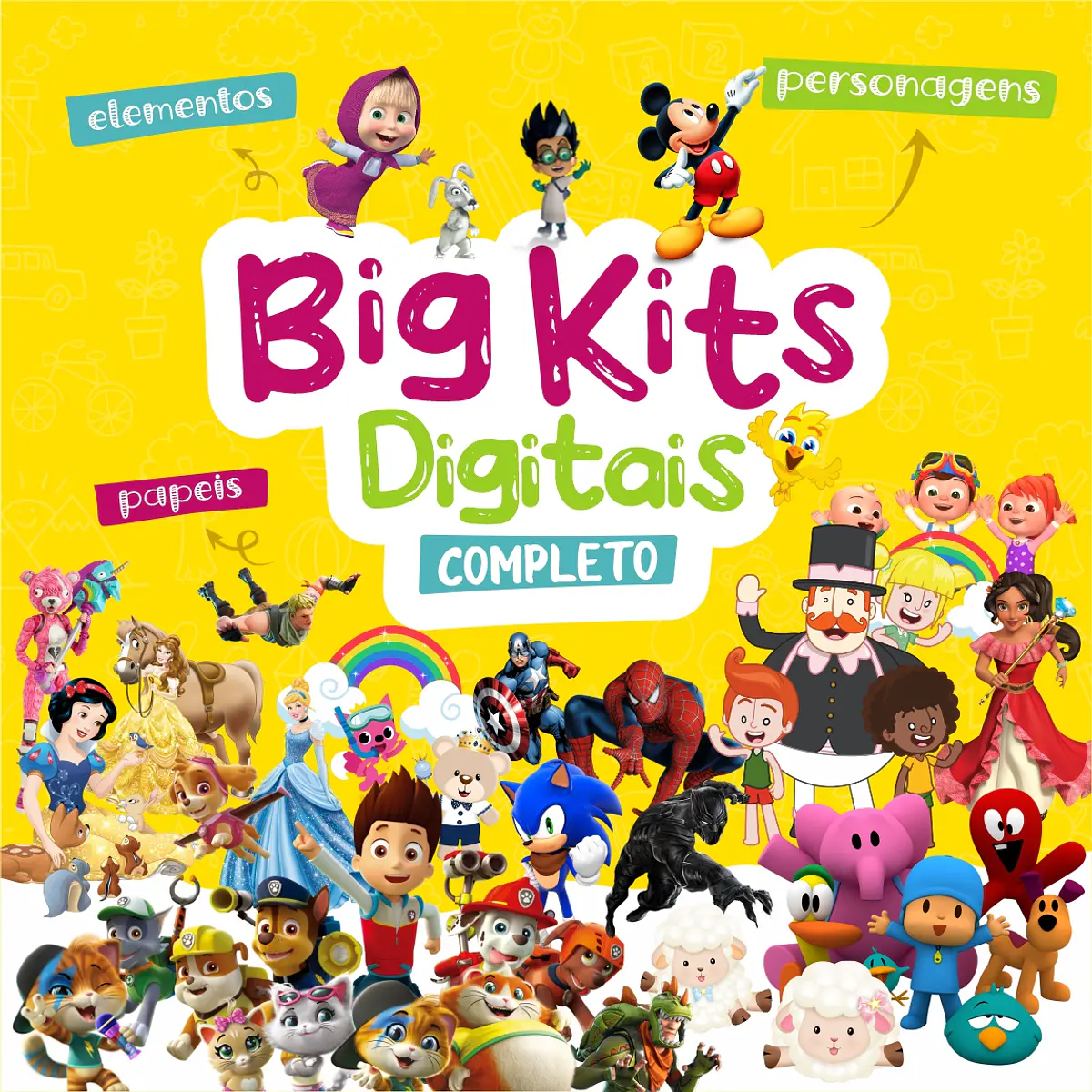 Big Kit Digitais Personagens Imagens Sem Fundos Png | Studio Booby