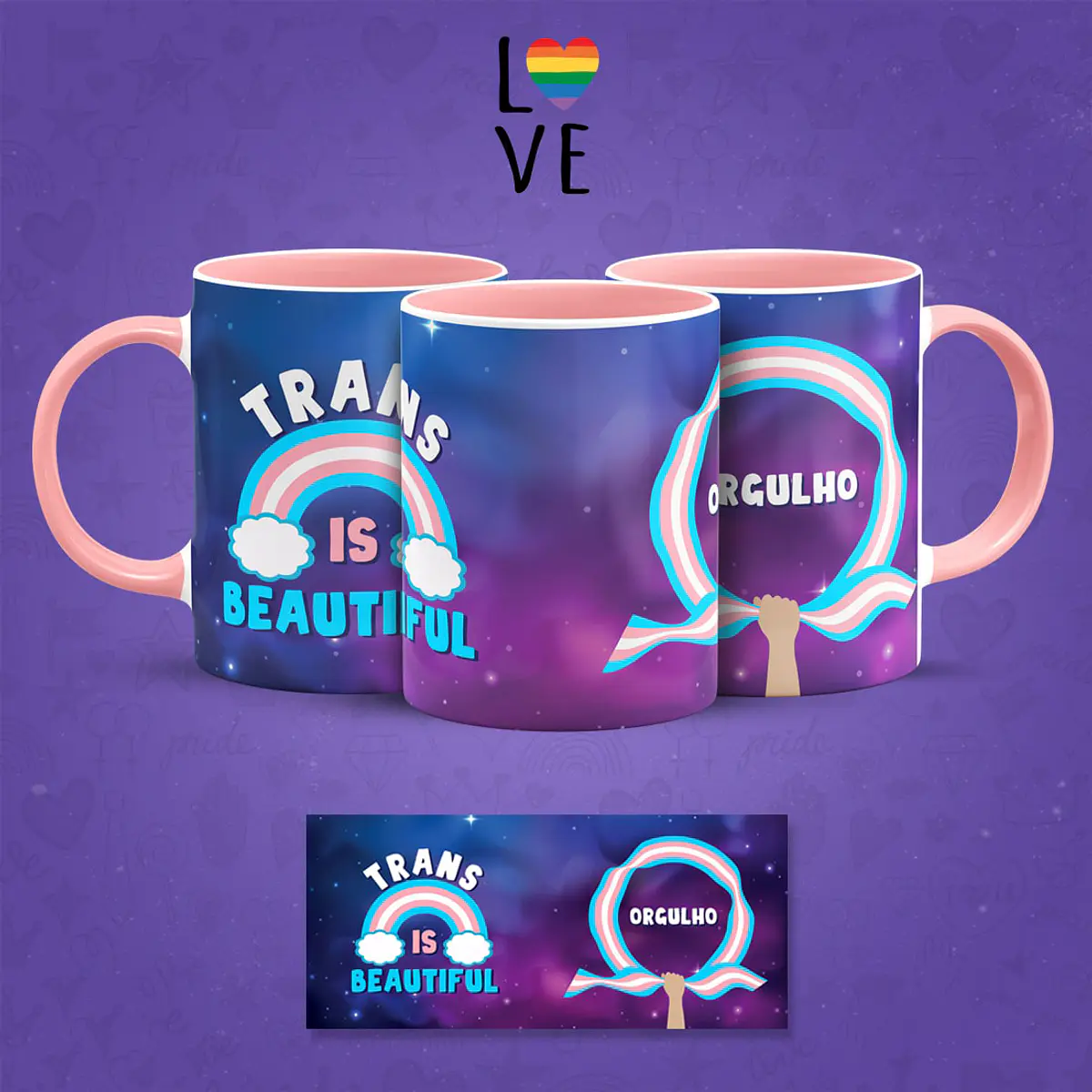 Arte Caneca Trans Is Beautiful Orgulho Arquivo Png | Studio Booby