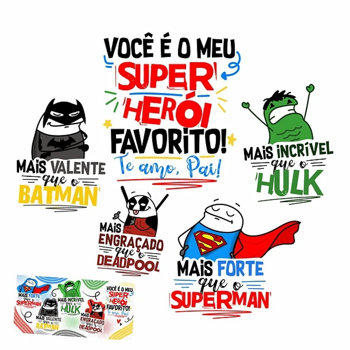 Arte para Caneca Meu Pai Super Herói Arquivos Png | Studio Booby