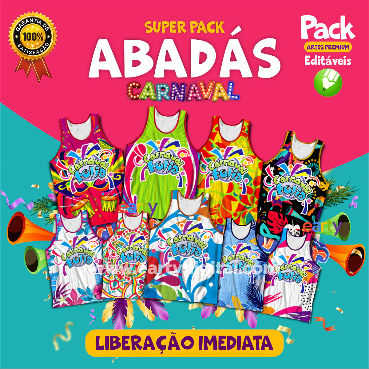 100 Artes Modelo de Abada Carnaval Bloco Arquivo Editável Ve | Studio Booby