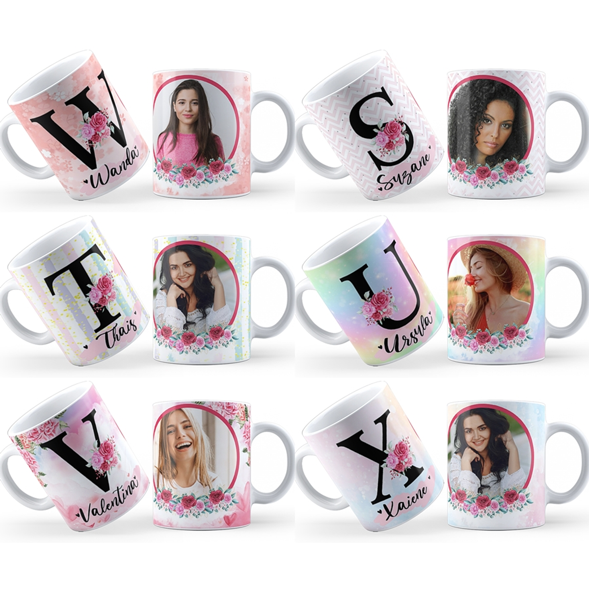 26 Artes Caneca Alfabeto Fotos Editável em Corel Draw