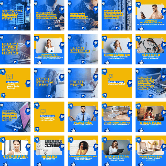 Pack Canva Loja de Informática Templates Editáveis 200 Ar...