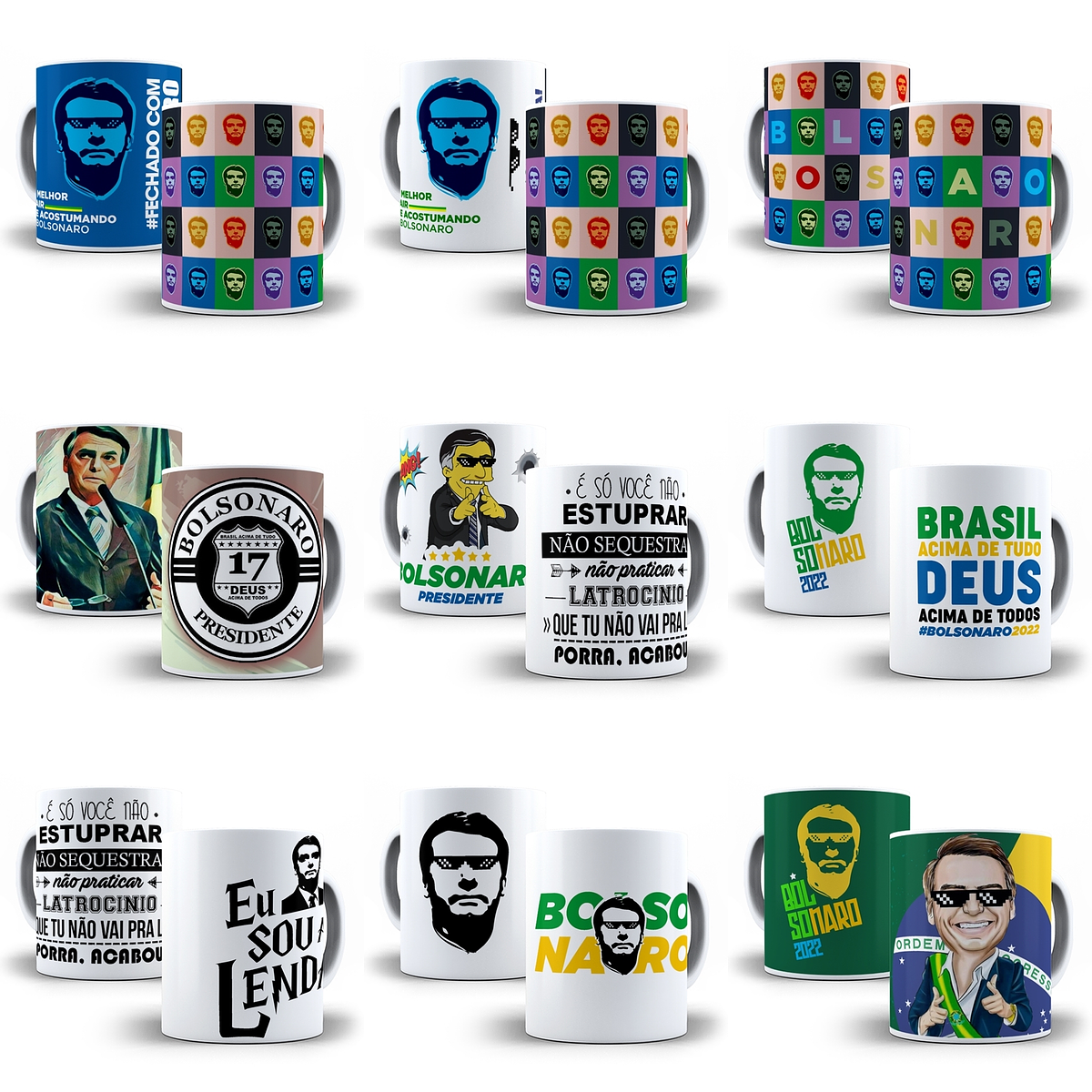 19 Artes Caneca Bolsonaro Eleições Política Sublimação Ar...