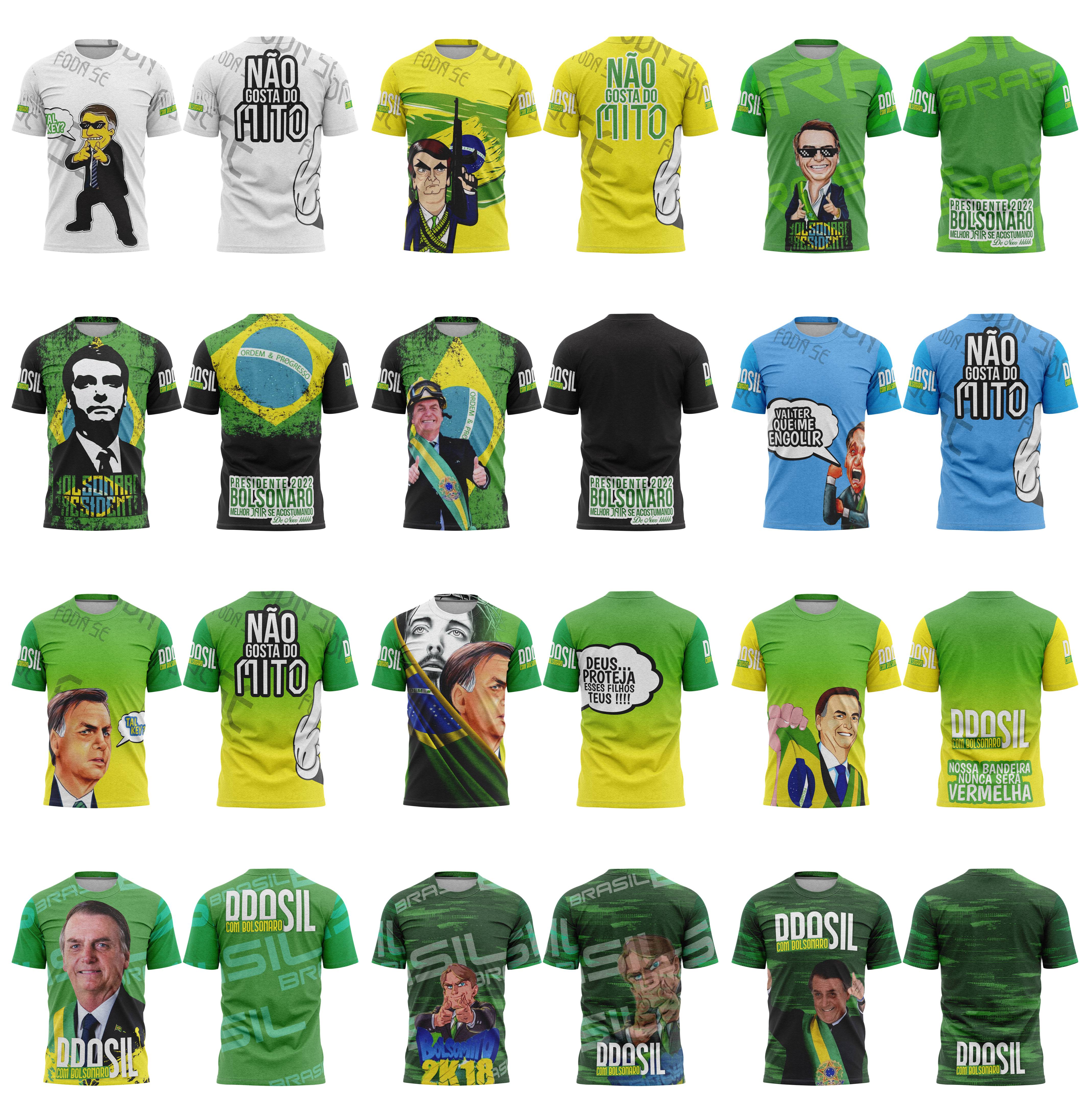 30 Artes Vetor Camisa Bolsonaro Eleições Política Sublima...