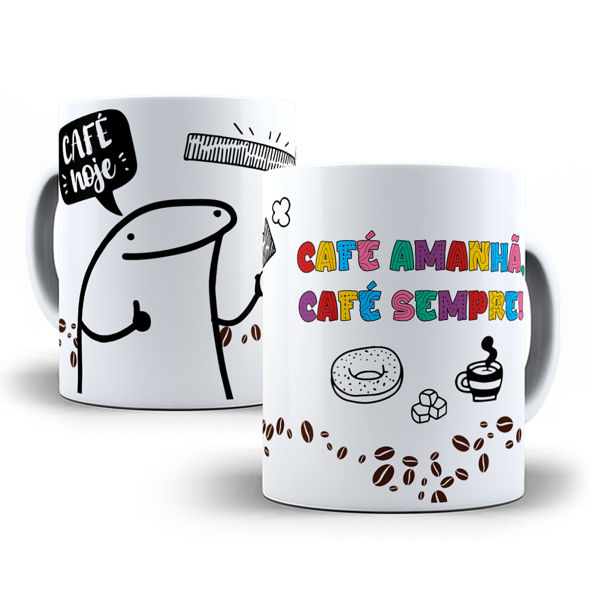 4 Artes Caneca Flork Café Editável Photoshop + Png