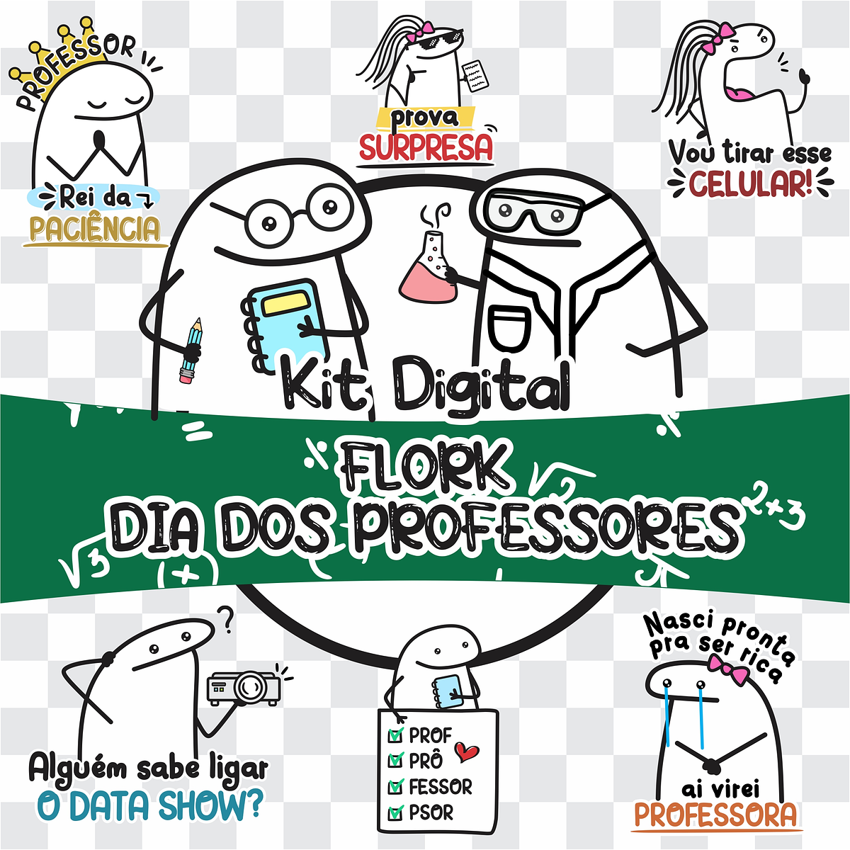 Kit Digital Florks Dia dos Professores Arquivos Png