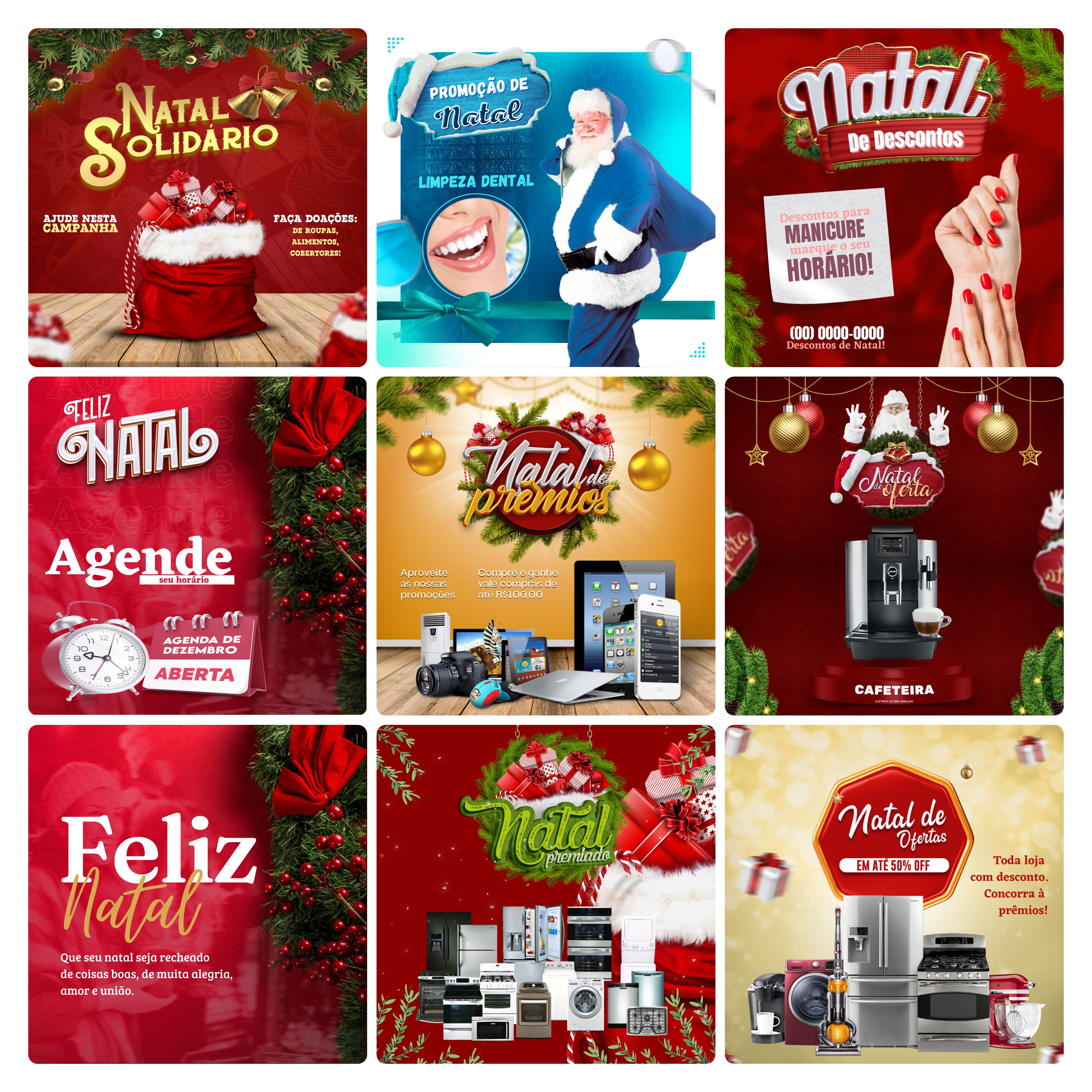 Pack Canva Natal Templates Editável 30 Artes + Bônus