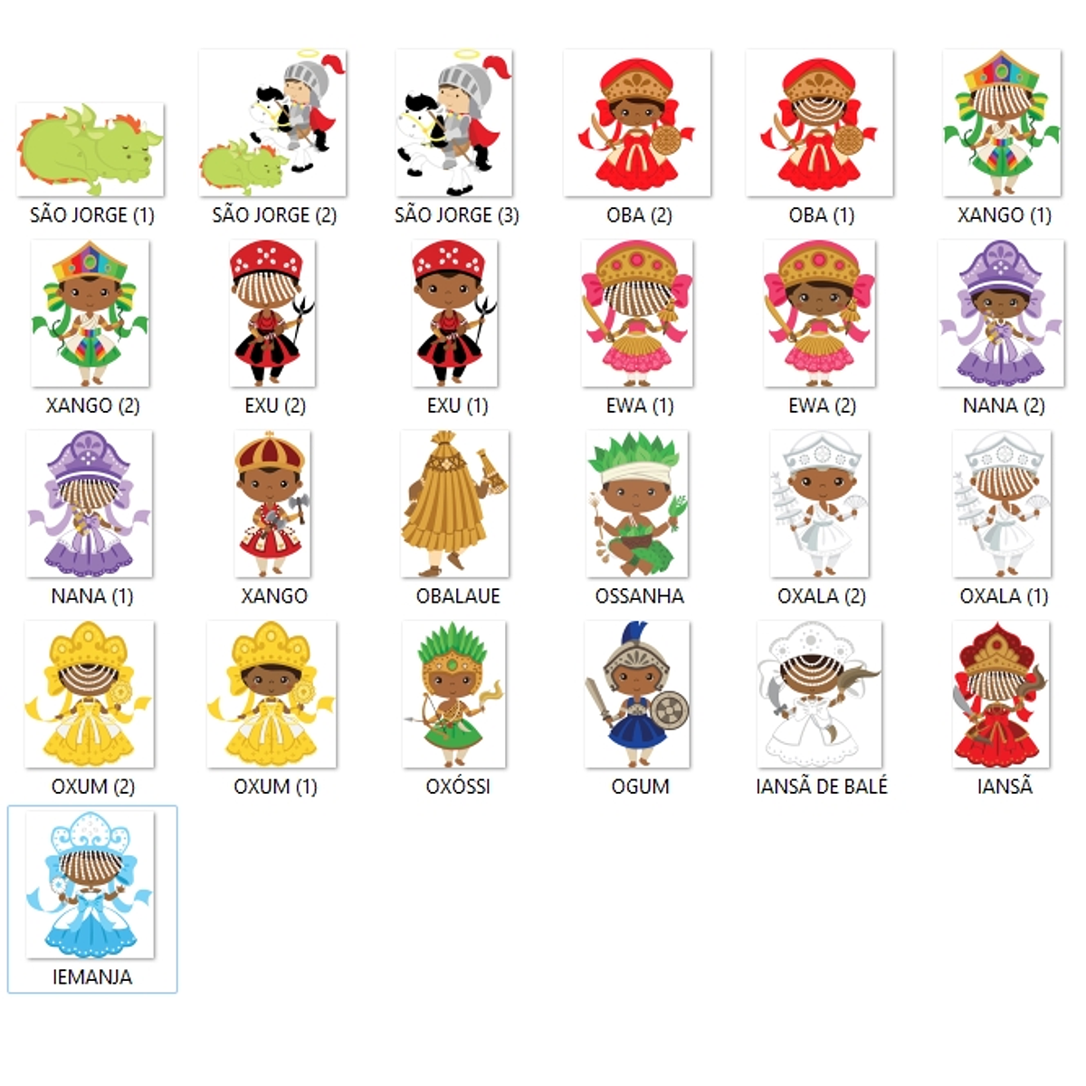 Kit Digital Orixás em Png