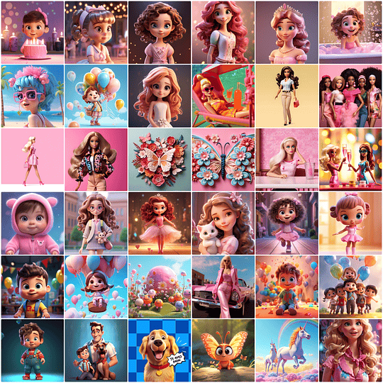 Kit Digital Pink Girls Barbie em Png