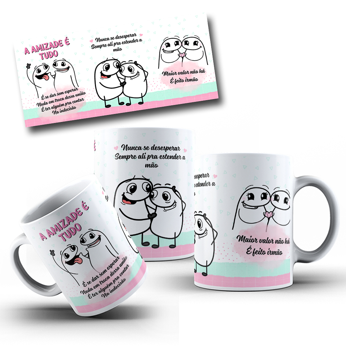 Arte Caneca Flork A amizade é tudo e se dar sem esperar nada