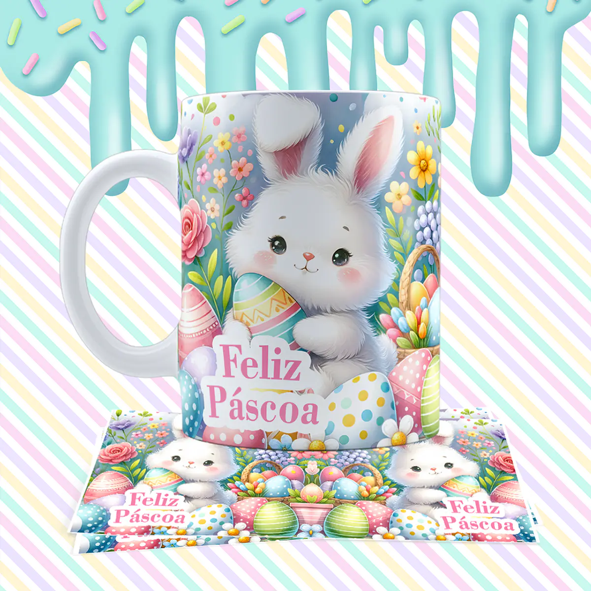 12 Arte para Caneca Páscoa Arquivo em Jpg