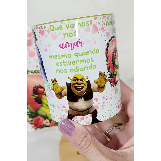 Artes Caneca O que a Gente Vai Prometer Fiona e Shrek