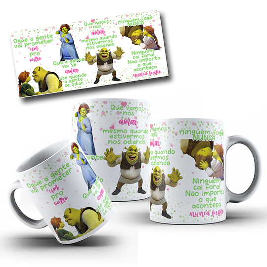 Artes Caneca O que a Gente Vai Prometer Fiona e Shrek