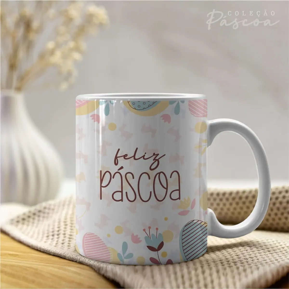 20 Arte para Caneca Páscoa Arquivo Editável