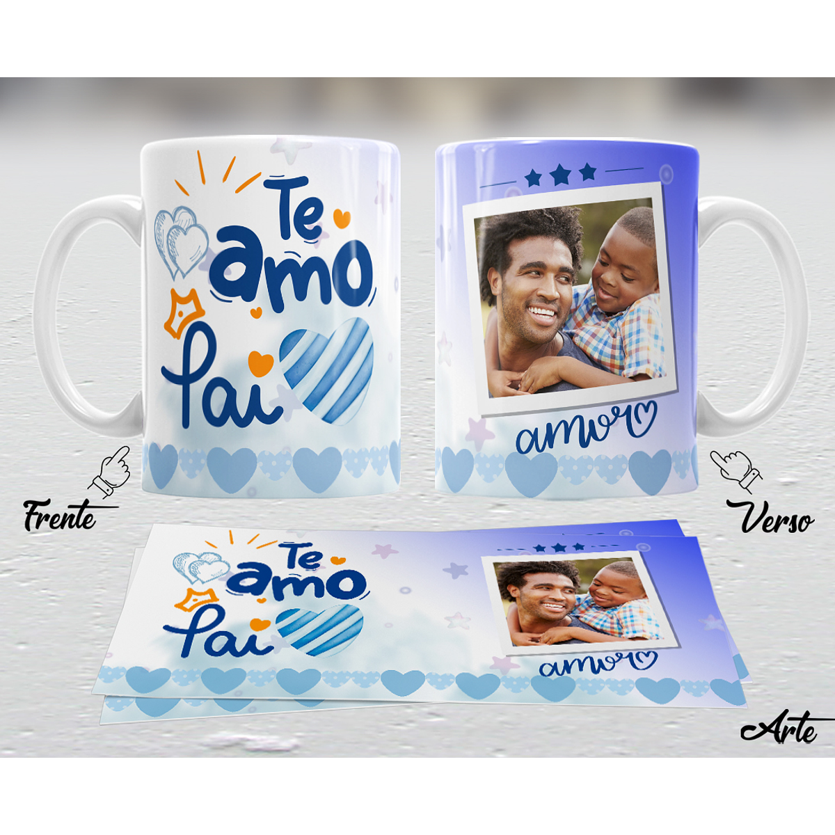 10 Artes para Caneca Dia dos Pais em Arquivo Editável