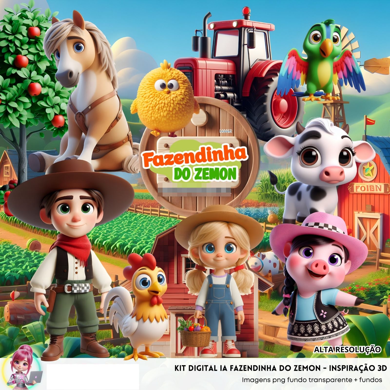 Kit Digital Fazenda So Zemon em Png