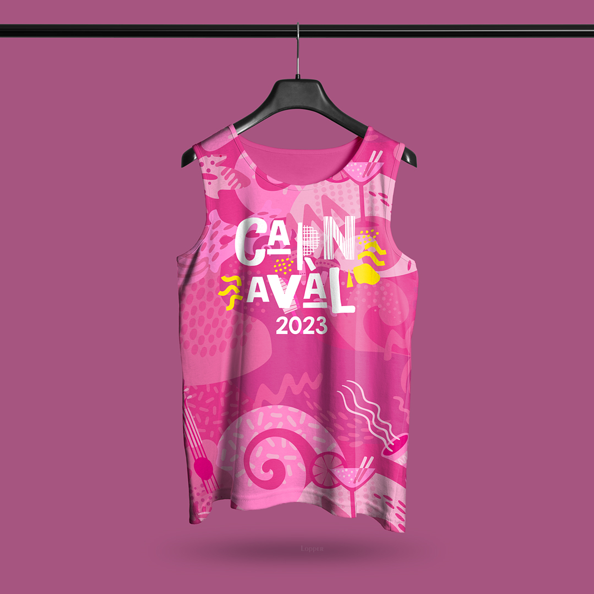 Arte Modelo de Abada Carnaval Pink 2 Arquivo Editável Vetor