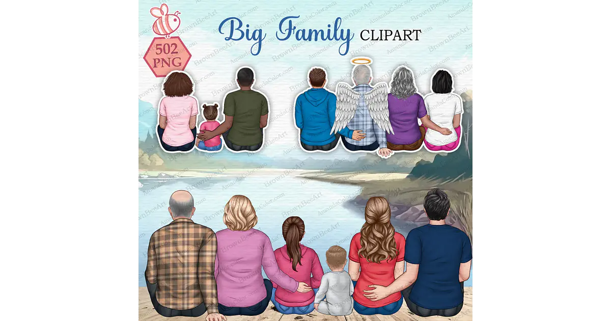 Kit Digital Mascotes Bonecos Familia Para Montar em Png