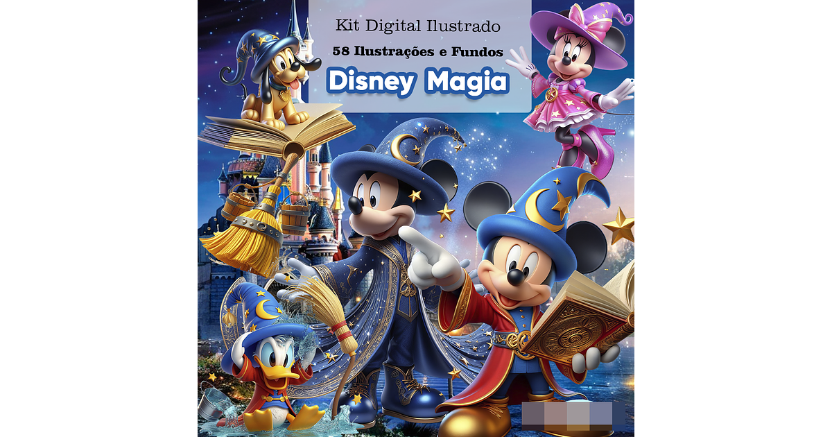 Kit Digital Disney Magia Arquivo em Png