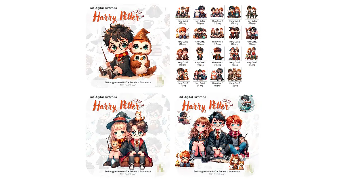 Kit Digital Harry Potter em Png