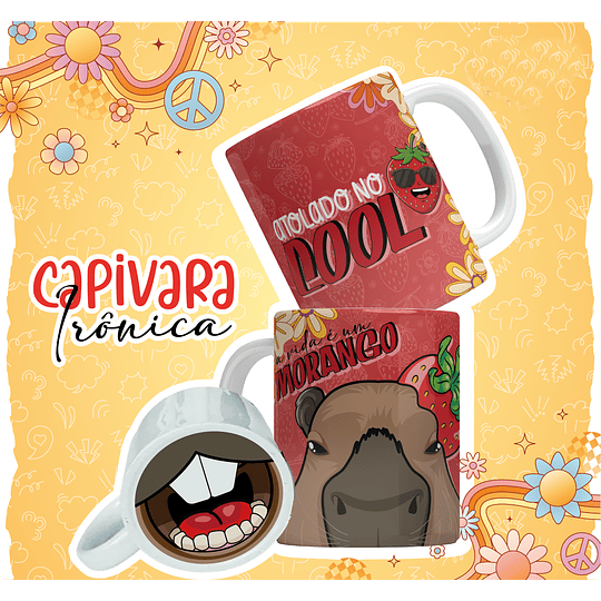 12 Artes para Caneca Capivara Debochada Arquivo em Jpg