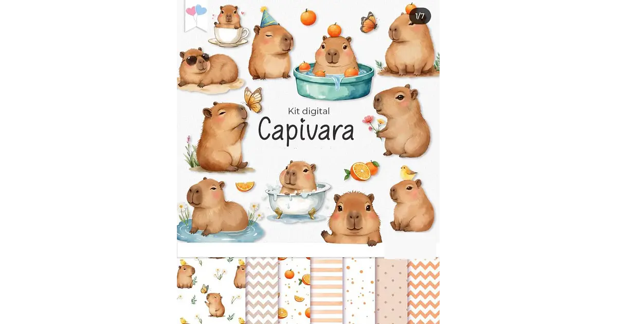 Kit Digital Capivara Png