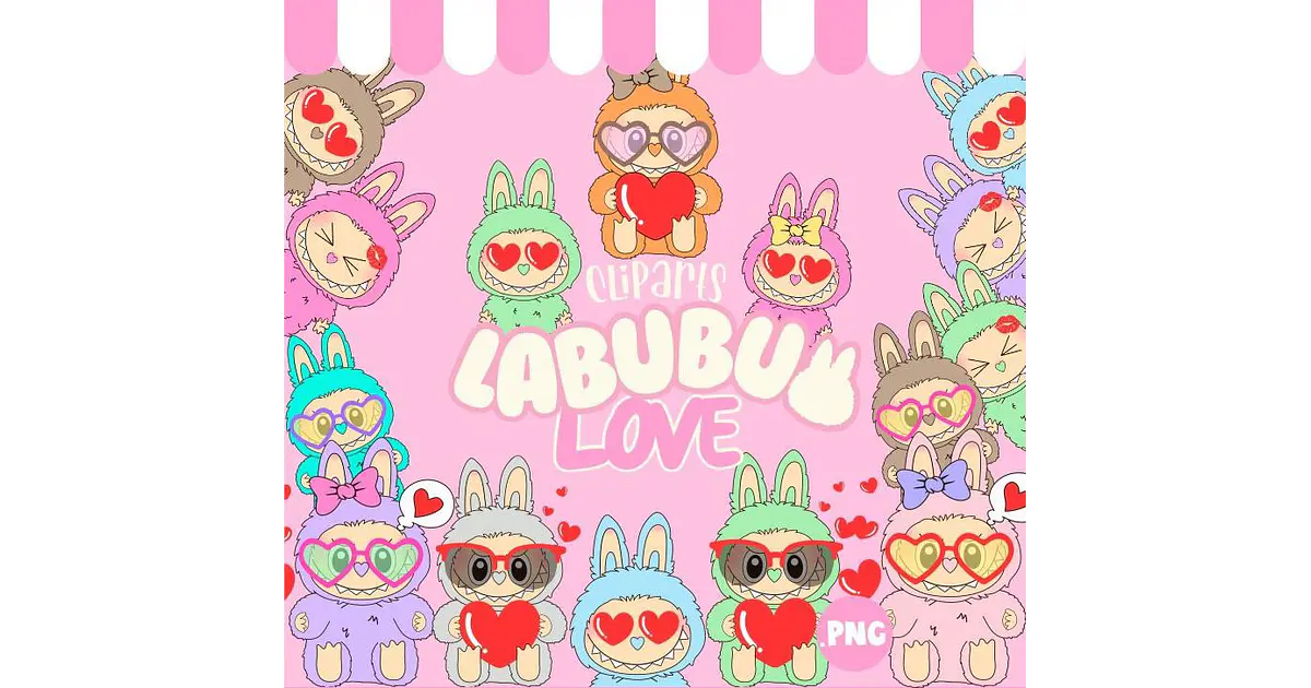 Kit Digital Labubu Love em Png