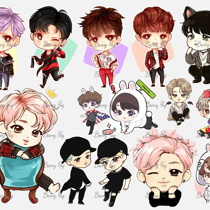 Kit Digital Bts Aquarela em Png