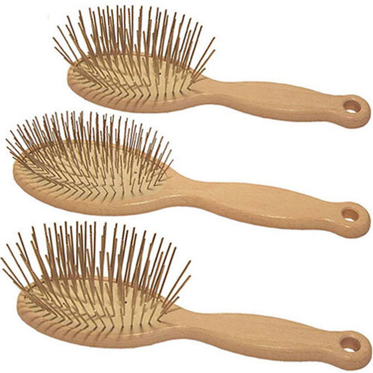 Pin Brush mango Madera - fuelle Blanco