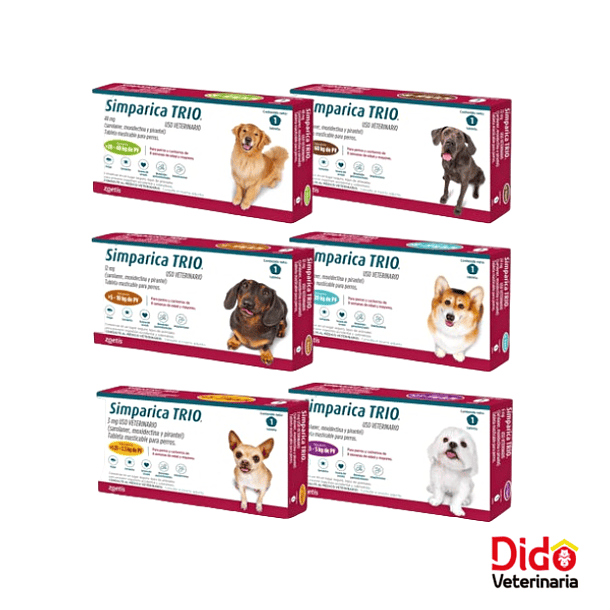 Antiparasitario Simparica Trio ﻿(2,5 - 5kg) 3 Comprimidos