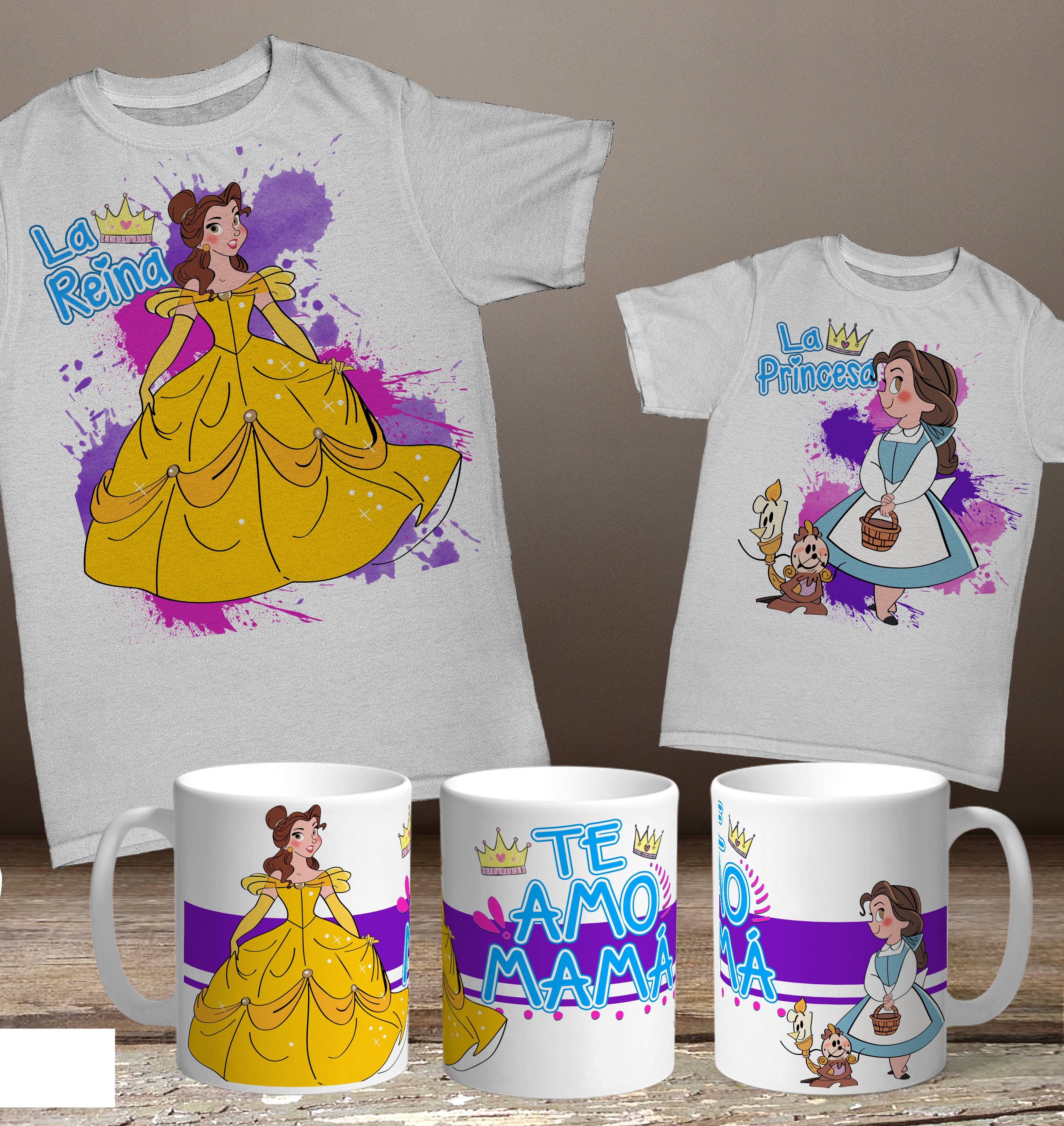 49 Diseños Plantillas Playera y Tazas Princesas y Otros Edit