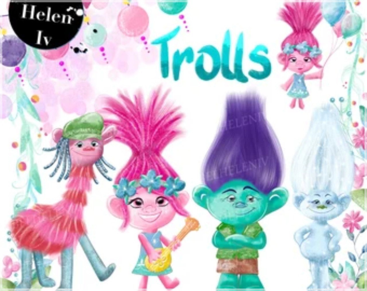 Imágenes Trolls Acuarela Png, Images Trolls Watercolor Png