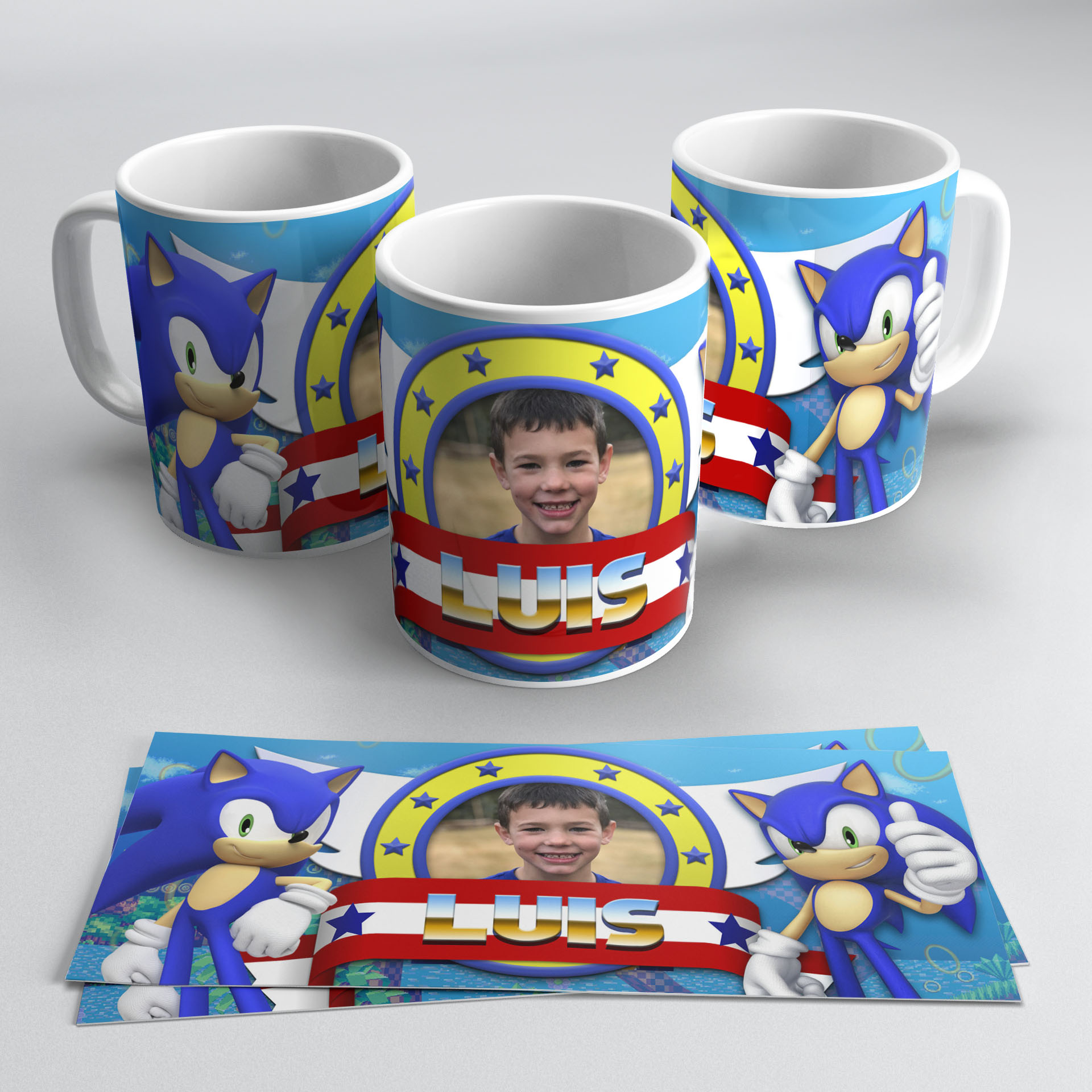 10 Diseños Plantillas Tazas Sonic 2 Archivos Png y Editables