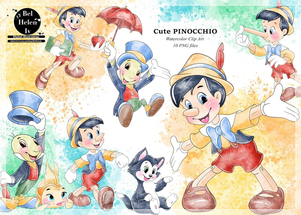 Imágenes Pinocho Cute Acuarela Png, Images Cute Pinochio