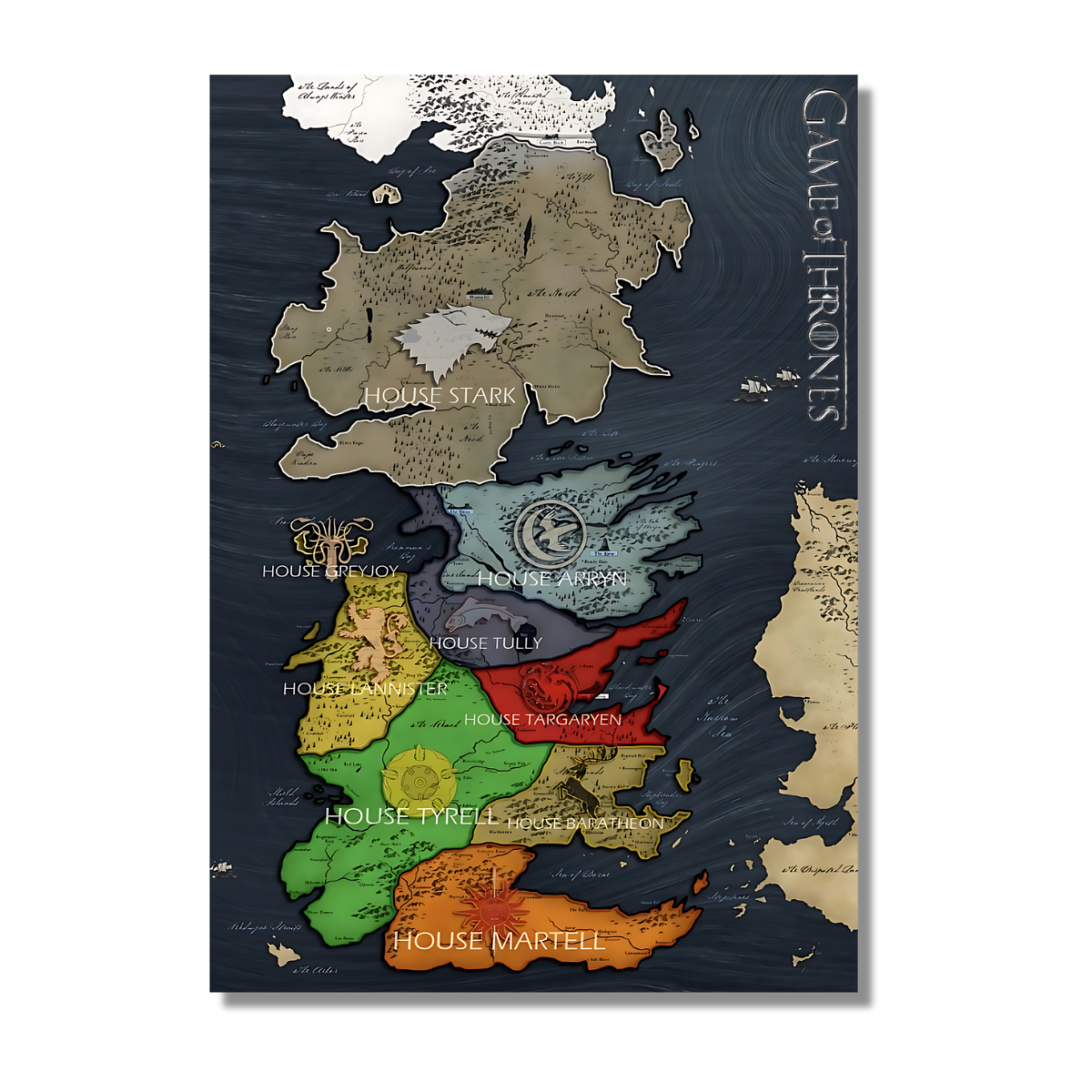 Cuadro Aluminio Mapa de Westeros