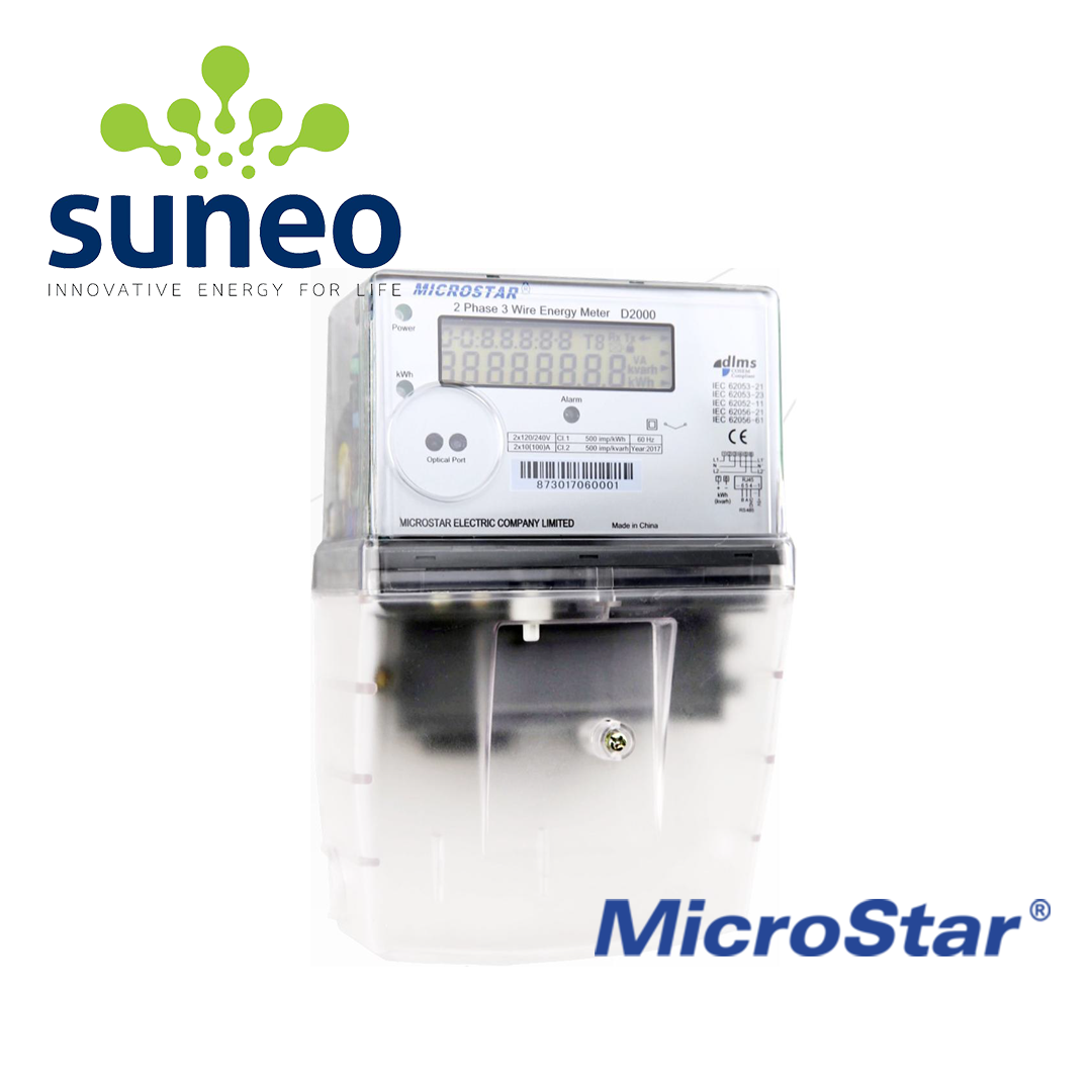 Medidor bidireccional 220VAC 2F D2000 - MICROSTAR