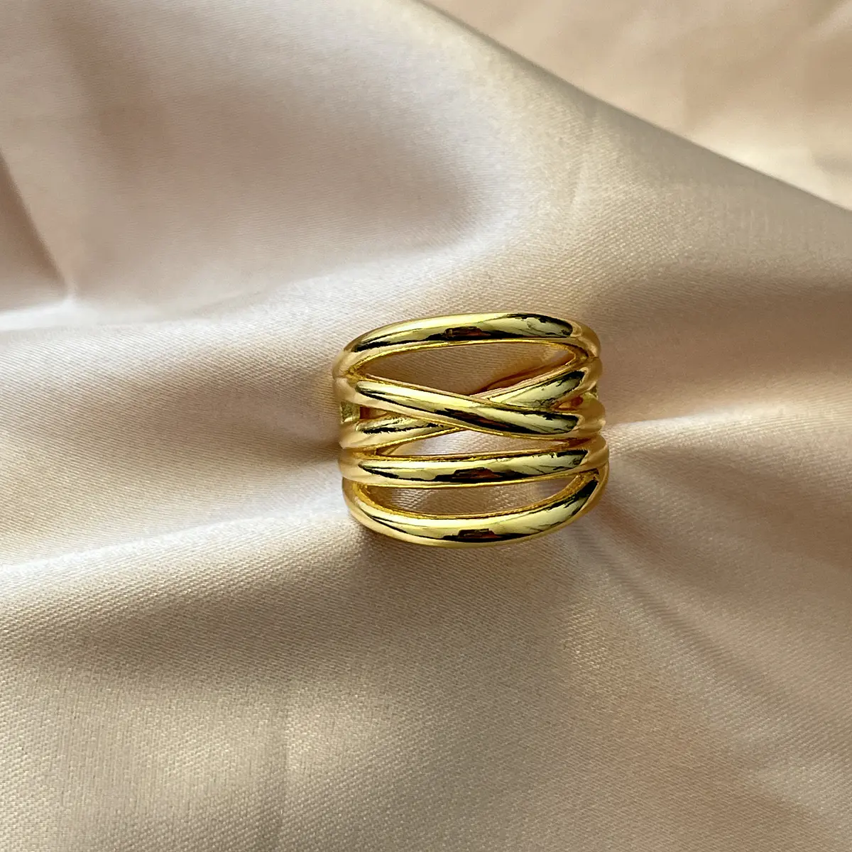 Anillo Rack Ajustable | Baño de oro 18k