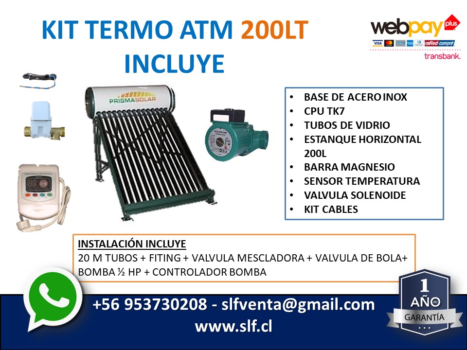 Termo (Calefont) Solar Atmosférico 200 Litros