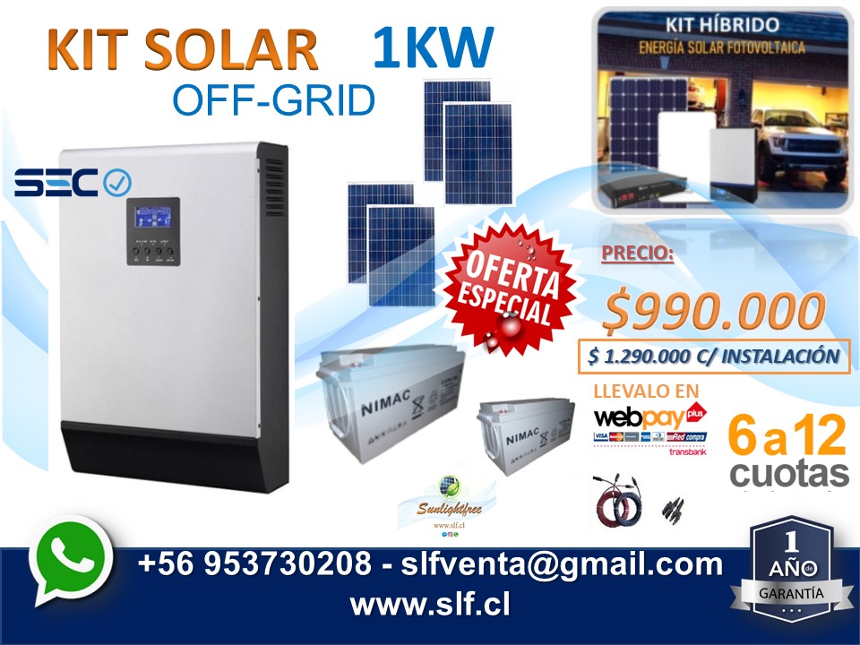 KIT SOLAR OFF- GRID 1KW