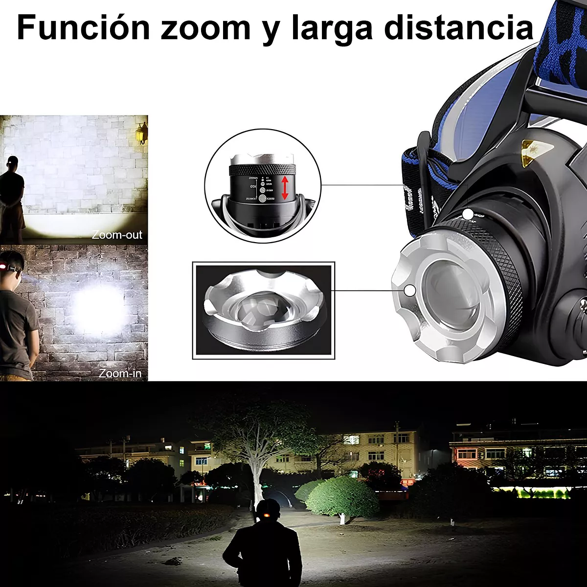 Linterna Cabeza Foco Led Frontal Cintillo Minero Caza