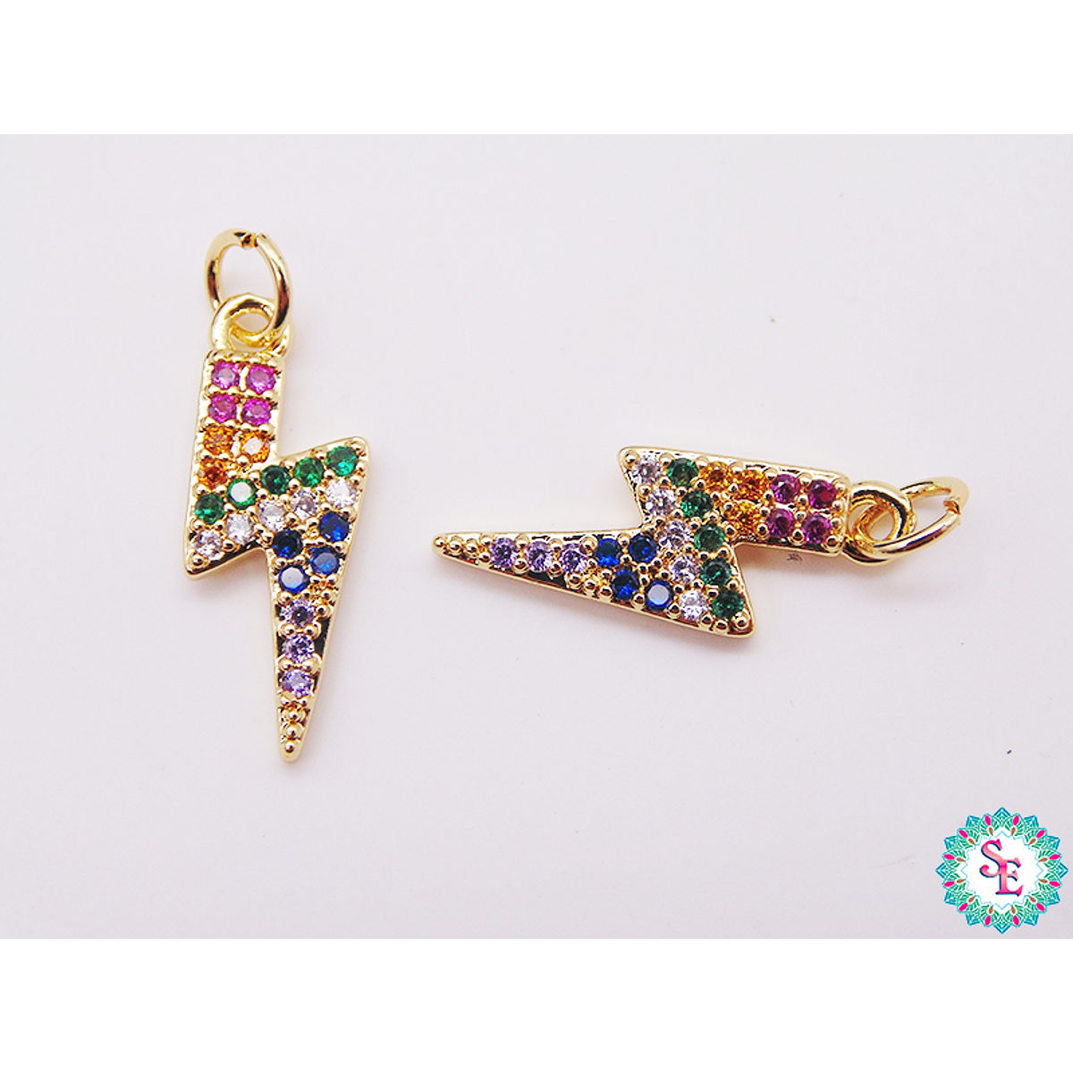 RODIO DORADO DIJE RAYO 19*7MM CIRCON MIX