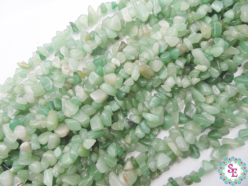 LARGE CHOPPED NATURAL STONE JADE 8-12MM X 80CM APPROXIMATE