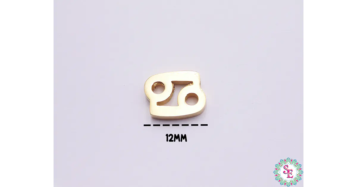 GOLDEN STEEL SPACER ZODIAC SIGN CANCER X 12MM APPROX