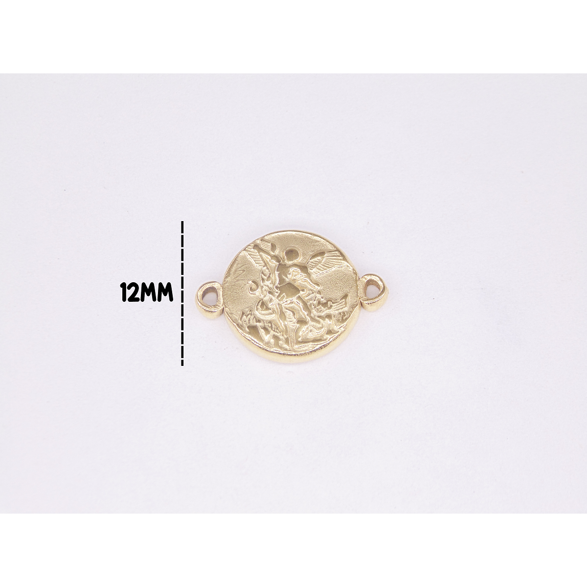 ACERO DORADO SEPARADOR MEDALLA SANGABRIEL 12MM X UND