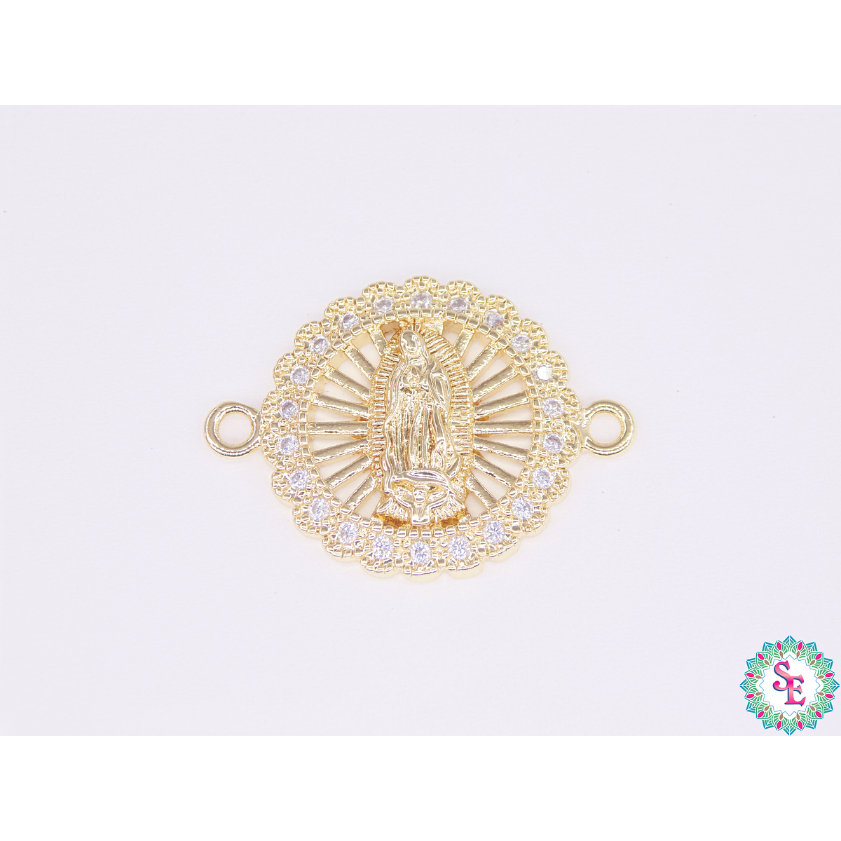 RODIO DORADO VIRGEN GUADALUPE 17M CIRCON BLANCO