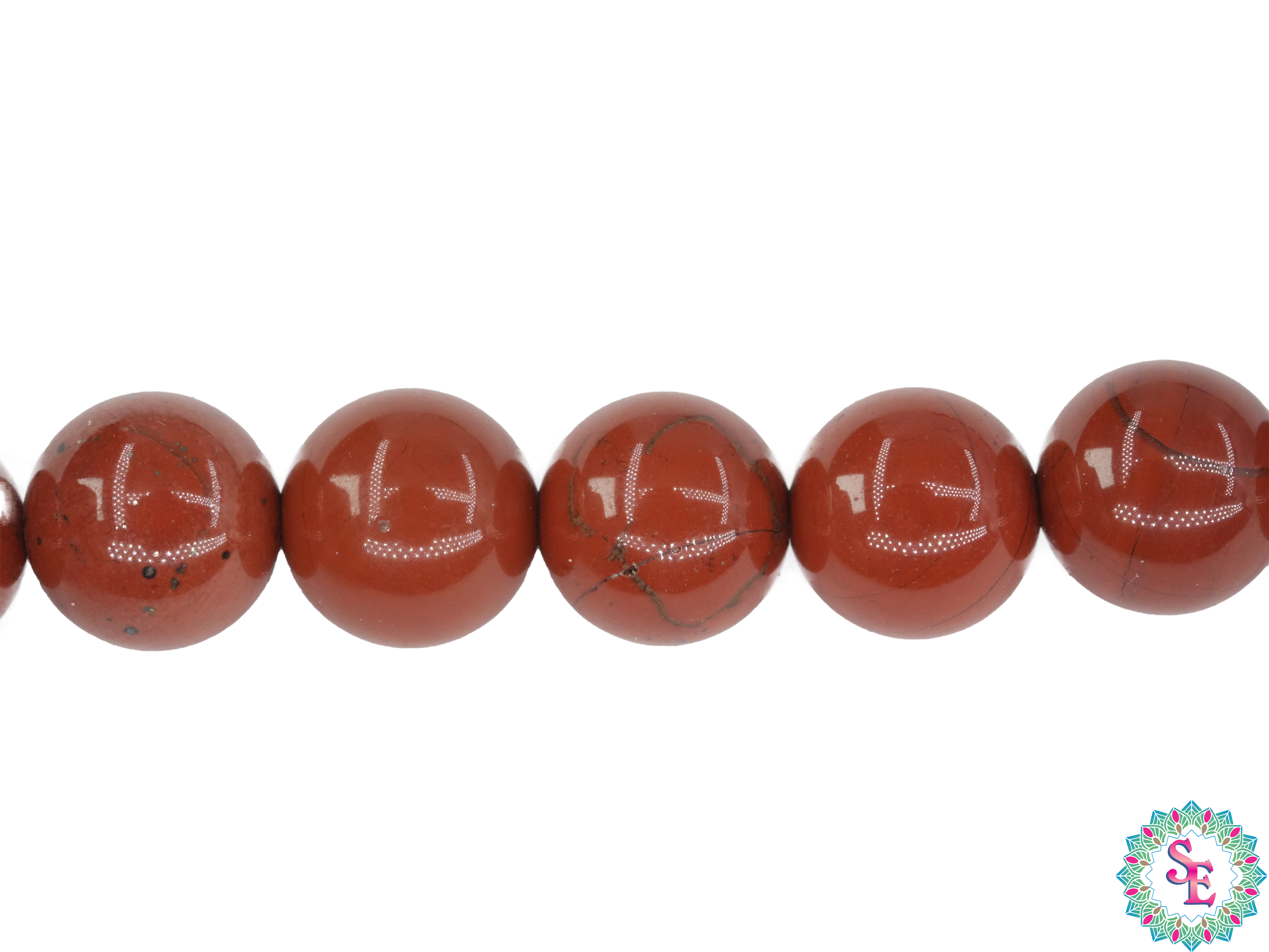SMOOTH NATURAL STONE # 8MM RED JASPER X 48 UNIT APPROX