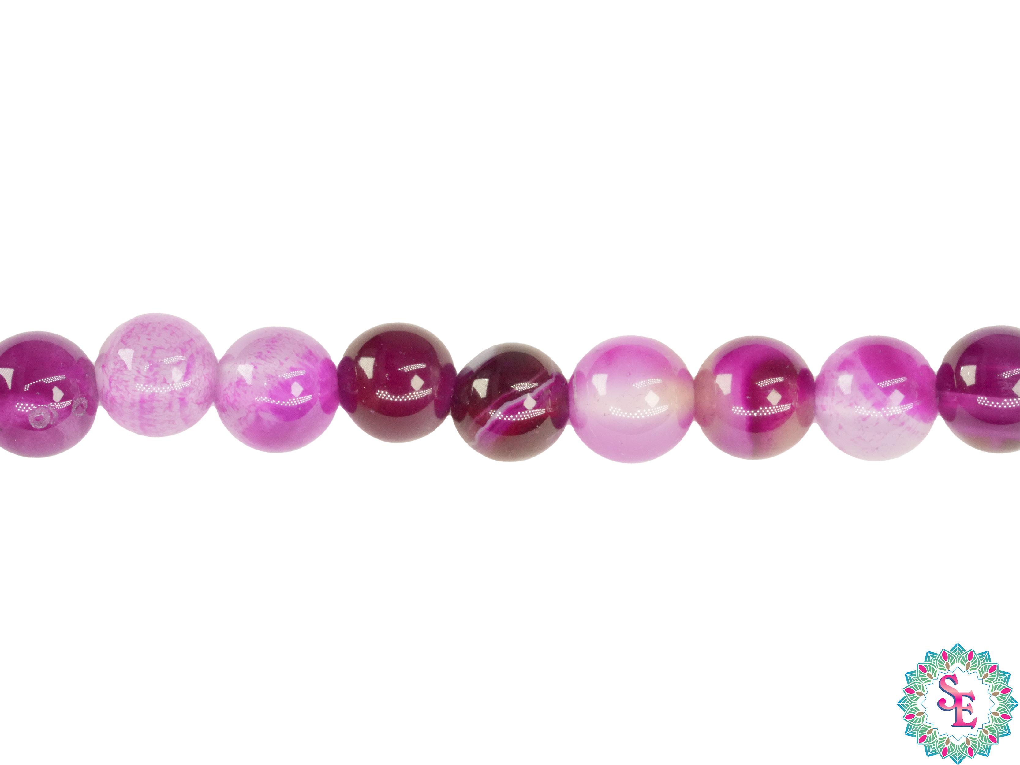 SMOOTH NATURAL STONE # 6MM PURPLE AGATE X 65 UNIT APPROX