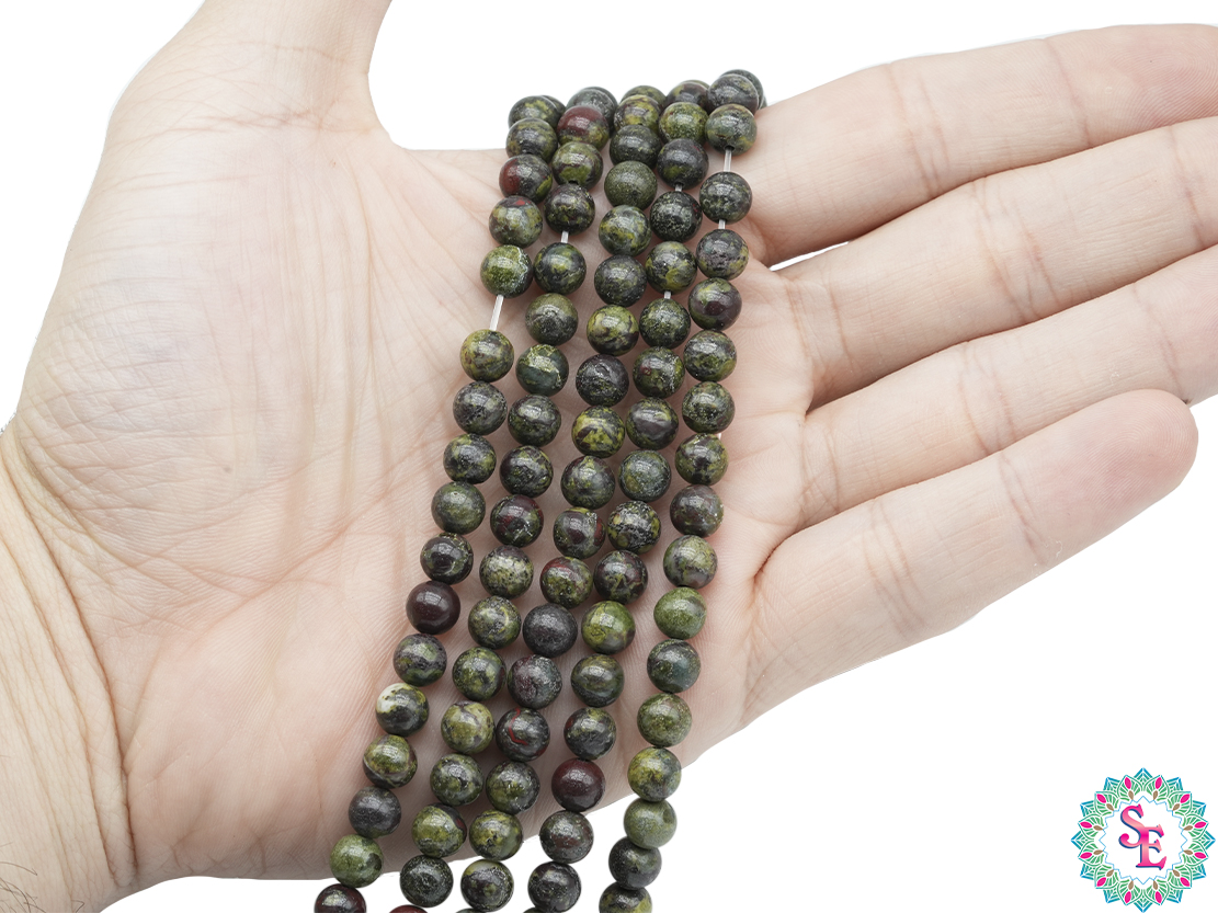NATURAL SMOOTH STONE # 6MM DRAGON BLOODSTONE X 65 UNIT APPRO